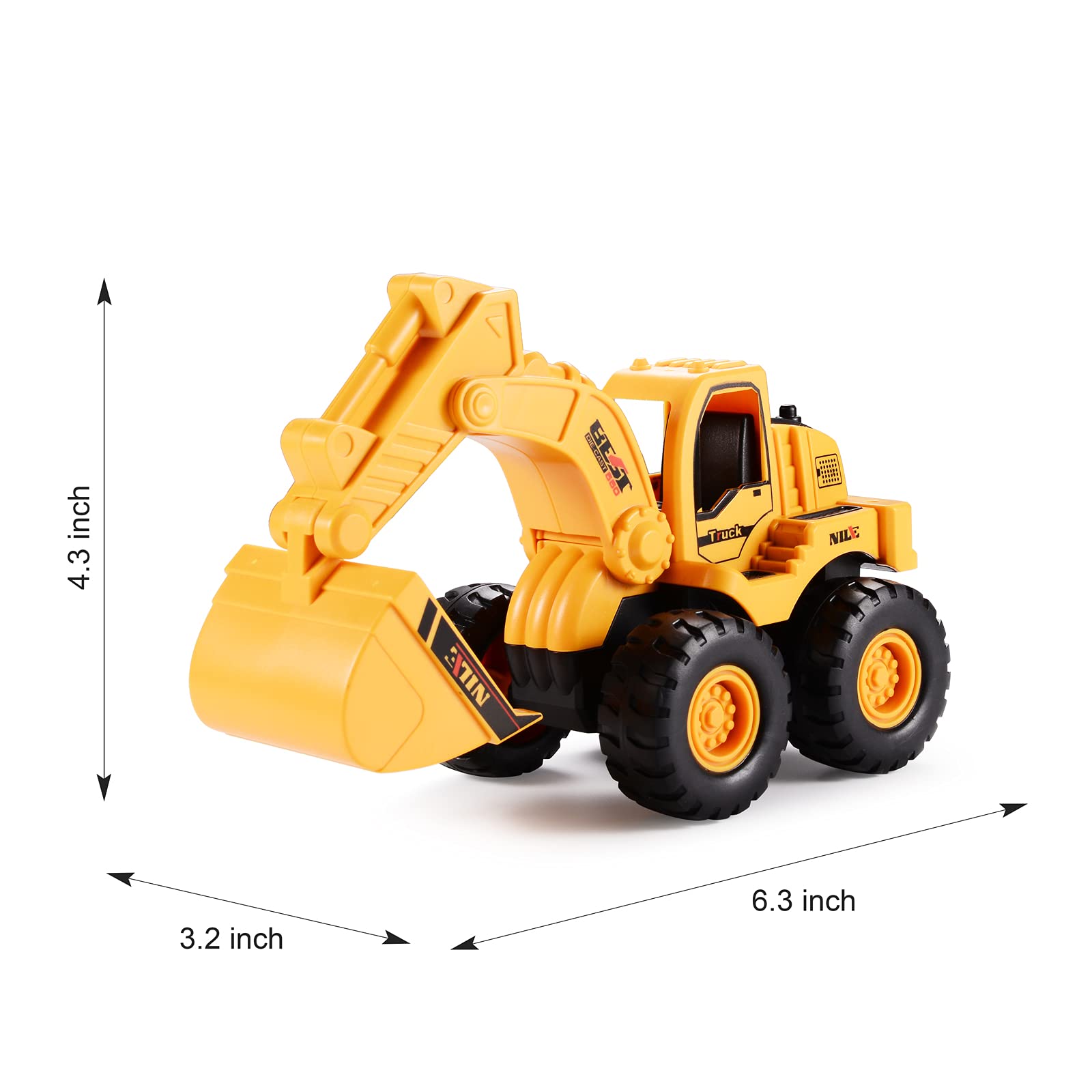 Construction Toys, Friction Powered Excavator Loader Truck Vehicles, Beach Sand Sandbox Toys for 3, 4, 5 Years Old Boys Kids Girls (2 Pack)
