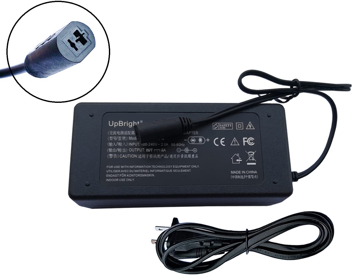 UpBright 2-Prong 29V AC/DC Adapter Compatible with Model CL2902-B CL2902B CL2902-1 CL29021 CL 2902 B CL2902-E CL2902E CL2902-A CL2902A ZB A29002-A ZB-B290020-B Mulin Electric 1.8A - 2.0A Power Supply