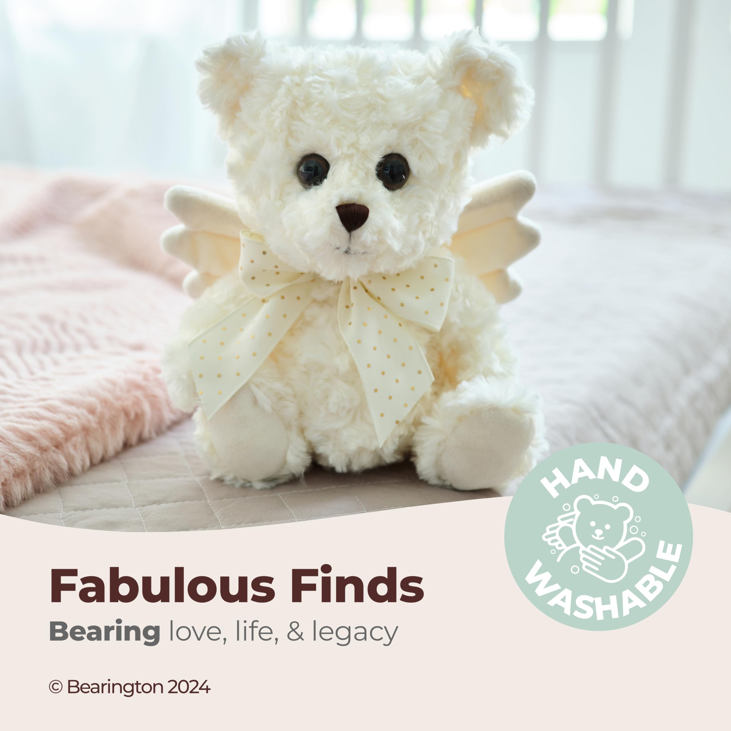 Bearington Peace, 12 Inch Teddy Bear Angel Stuffed Animal, Makes a Great Gift for Baptism, Birthday, Anniversary, or Holiday
