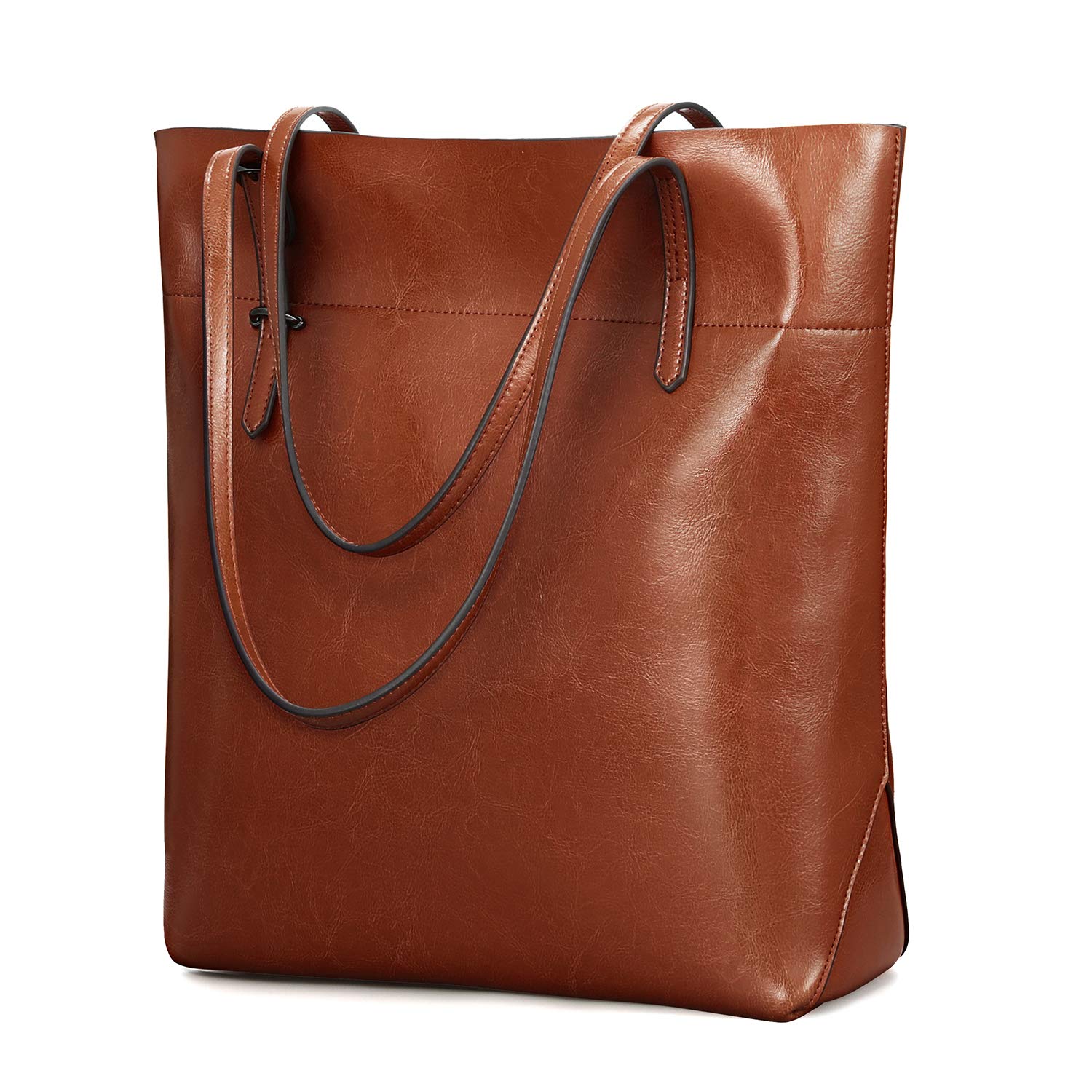 Kattee Vintage Genuine Leather Tote Shoulder Bag With Adjustable Handles Soft Leather Hobo handbags for Women