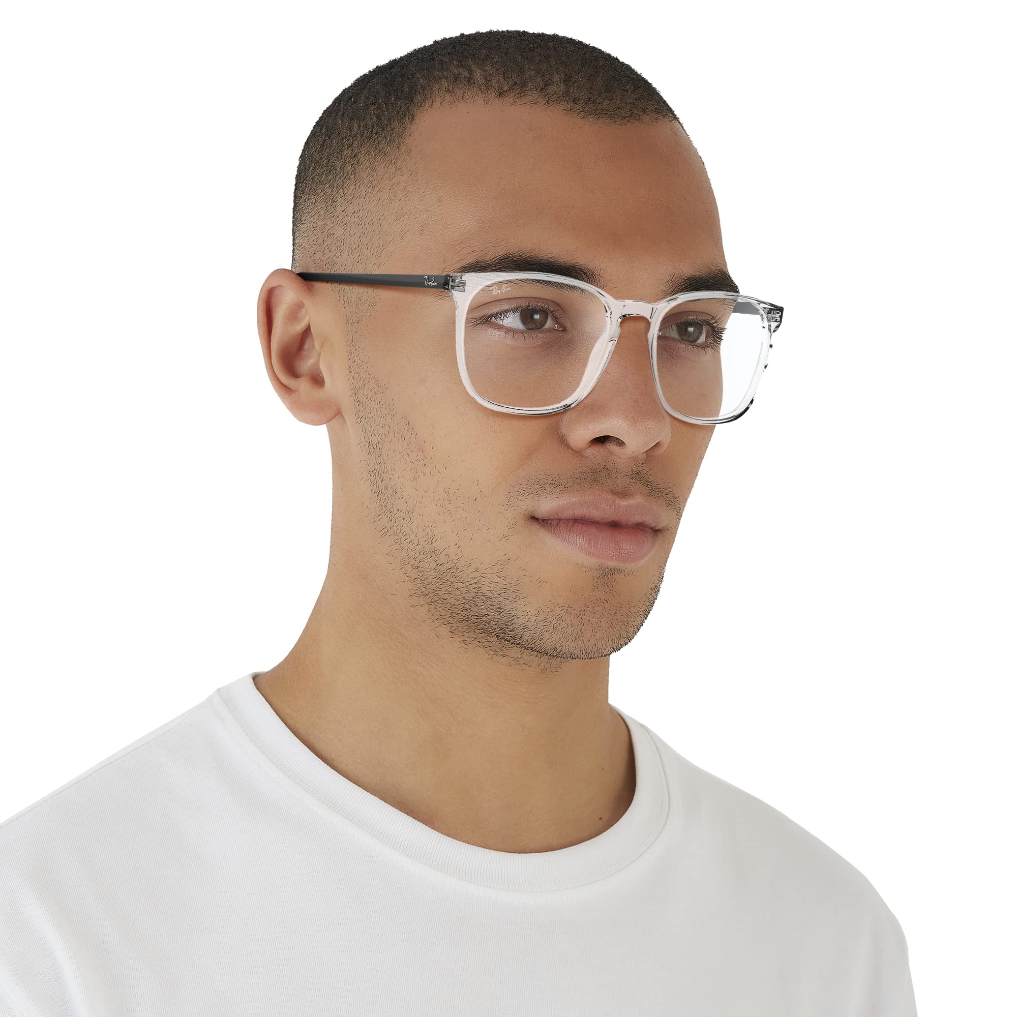 Ray-Ban RX5387 Square Prescription Eyeglass Frames, Transparent/Demo Lens, 54 mm
