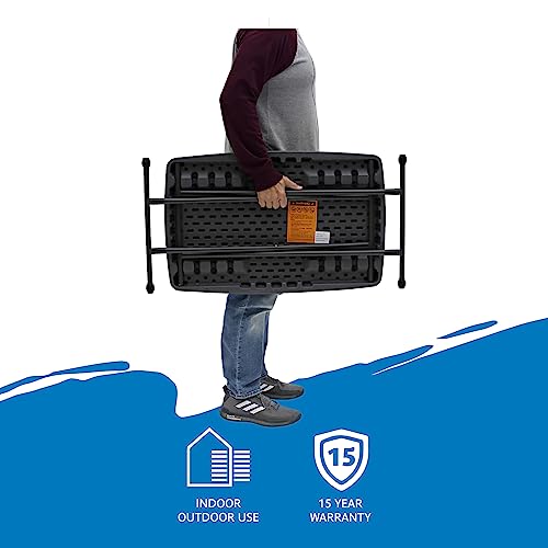 Iceberg IndestrucTable TOO 1200 Series, Personal Folding Table, Indoor/Outdoor, Commercial Grade, Charcoal, 19.5β L x 30β W x 28" H