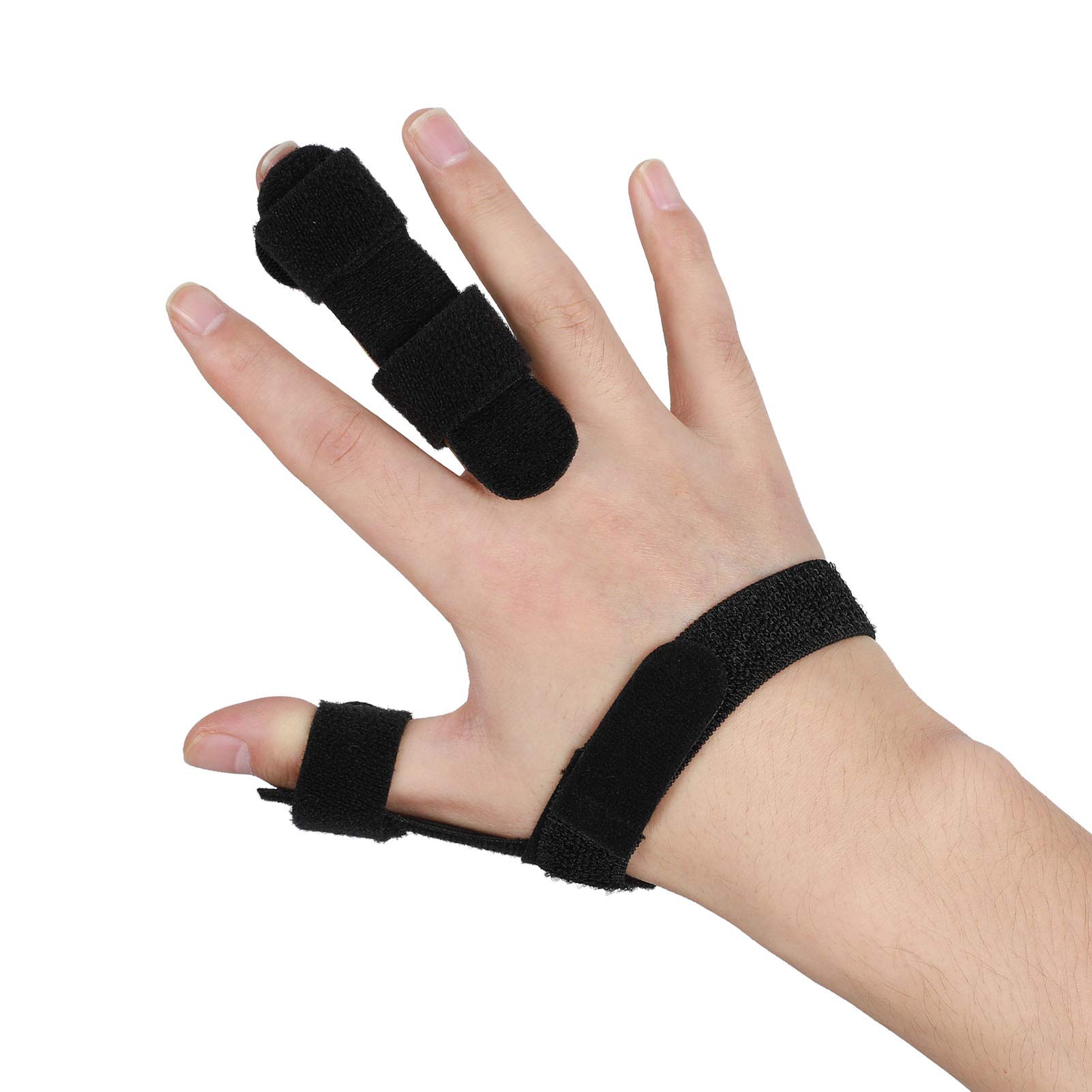 ANGGREK Finger Splint, 7pcs/set Adjustable Trigger Finger Fixation Splint Finger Head Fixation Guard Band Finger Fix Correction Orthosis for Straightening Fingers