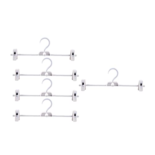 Cabilock Plastic Hangers 10pcs Space- White Clothing for Skirt Clips Drying Pants Pant Slack Plastic Rack Jeans Non- Home Balcony Adjustable Clip Skirts Hangers Slacks Trouser Non Pants Hangers