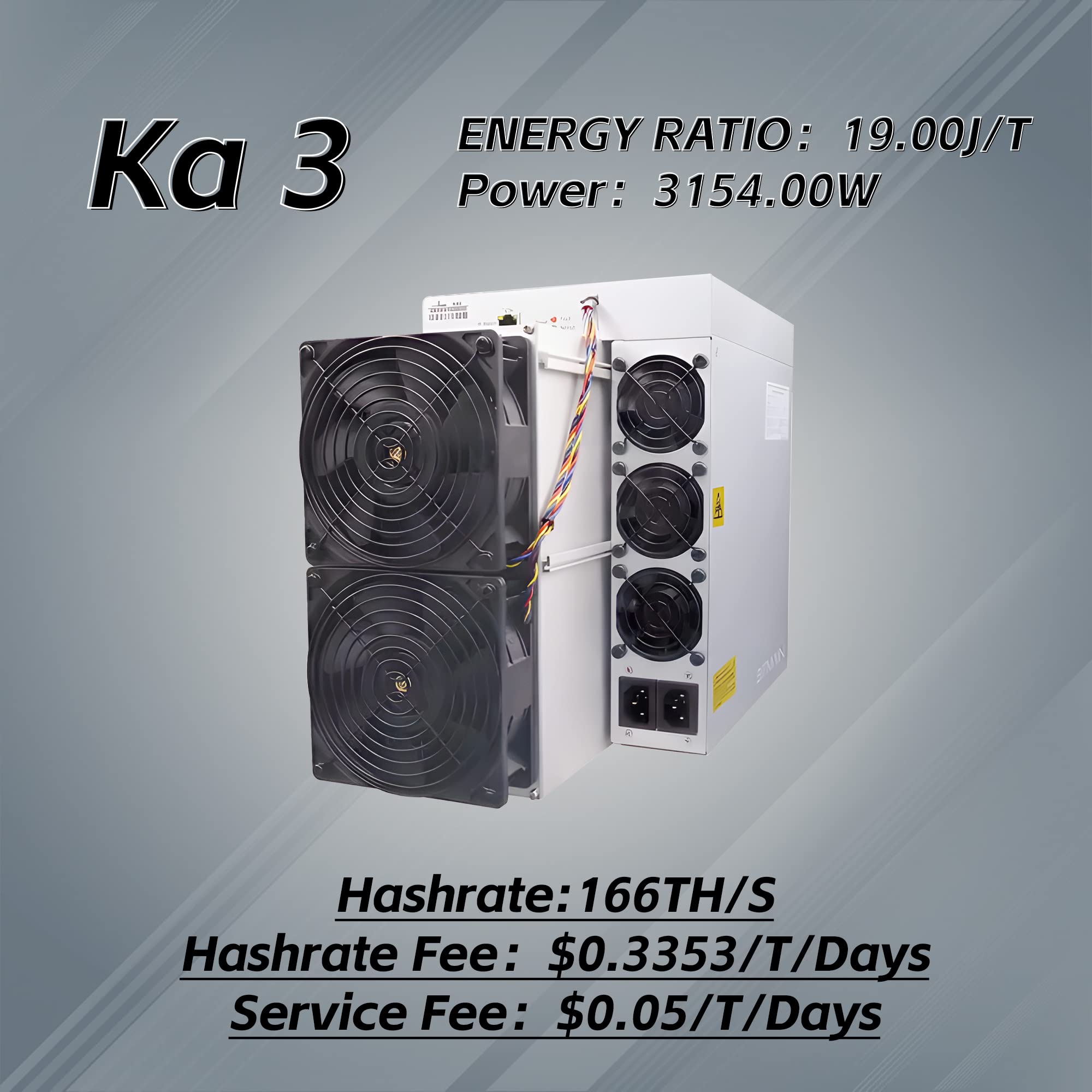 Antminer KA3-166TH/S KDA Miner Kadena Mining Machine Include Power Supply, More Powerful Than Antminer S19, S19pro, KD Box pro, KD MAX- New