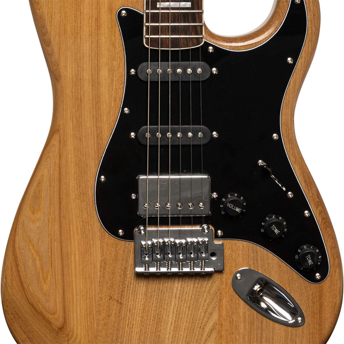 Stagg 6 String Solid-Body Electric Guitar, Right, Natural, Full (SES-60 NAT)
