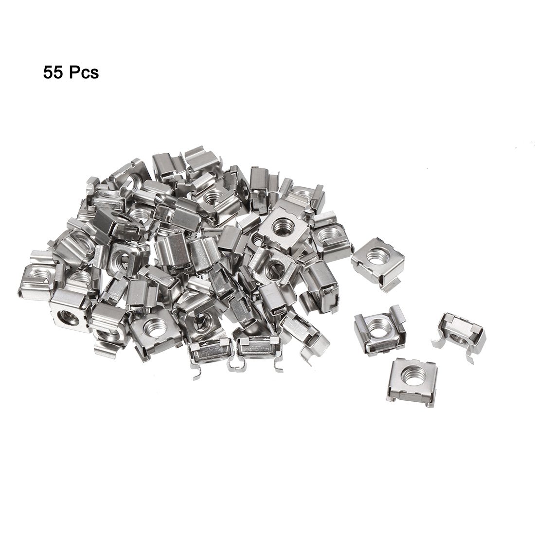 uxcell 55 Pack, M6 Cage Nut, 304 Stainless Steel for Server Shelf Cabinet