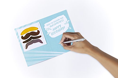 Hallmark Birthday Card for Kids with Mustache Stickers (No Disguising Your Awesomeness)