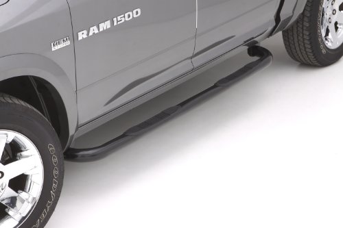 Lund 23090907 Black Steel 3" Round Bent Nerf Bars for 2009-2014 Ford F-150 SuperCrew (Including 2011-2014 Raptor)