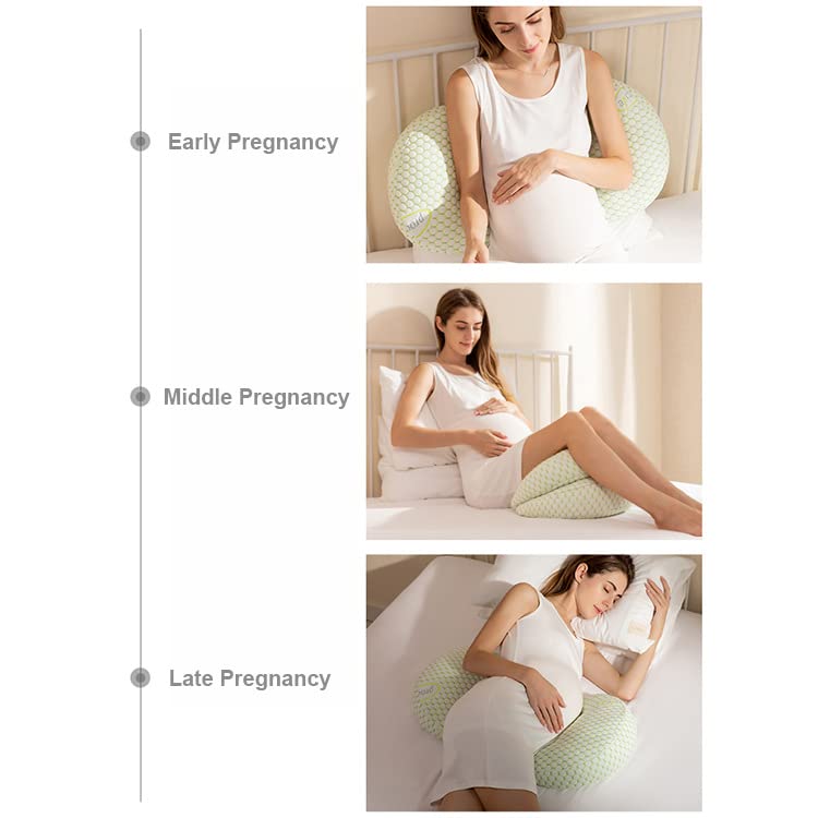 Oternal Pregnancy Pillow for Pregnant Women, Soft Pregnancy Body Pillow,Support for Back, Hips, Legs, Maternity Pillow with Detachable and Adjustable Pillow Cover