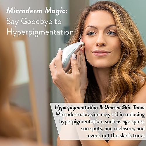 Microderm GLO Diamond Microdermabrasion Machine and Suction Tool - Clinical Micro Dermabrasion Kit for Anti Aging, Advanced Home Facial Treatment System, Blackhead Remover & Exfoliator for Acne Scars