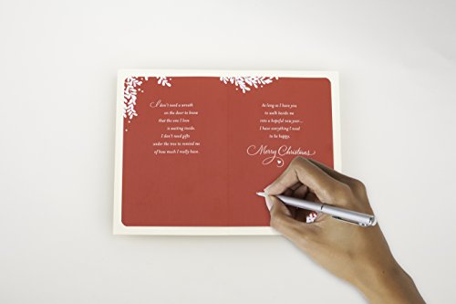 Hallmark Romantic Christmas Card for Wife (Red Metallic)