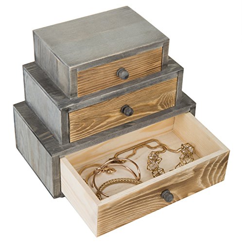 MyGift 3-Drawer Desk Storage Organizer Drawers - Rustic Wood Office Supplies Cabinet