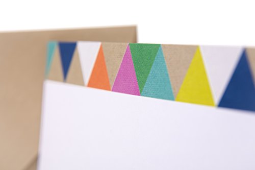 Hallmark Single-Panel Notecards (Triangle Trim, 50 Cards and Envelopes)