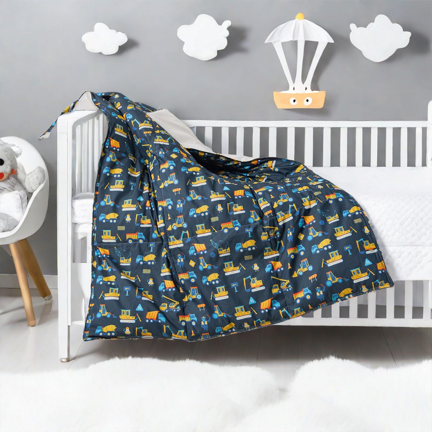 Blanket for Kids - Soft Breathable Bedding Chic White Blanket for Kids, 100% Down Blanket Air Conditioning Blanket Lunch Break Blankets for Kids (White, 39.4 x 53.2 inches)