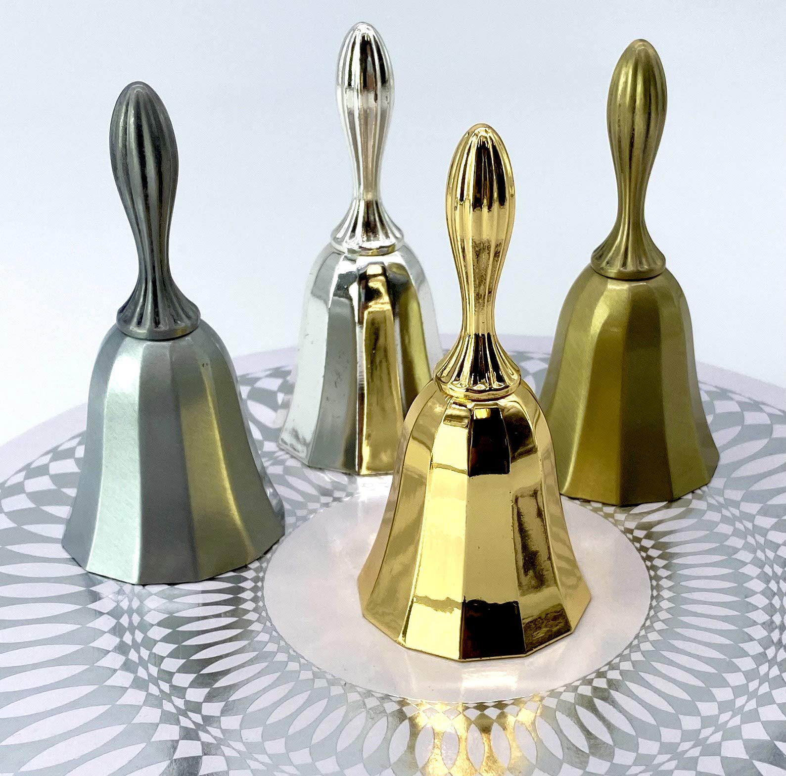 Adorox Call Bell Wedding Bell Dinner Bell Golden Temple Bell Classroom Bell (1PC, Shiny Gold)