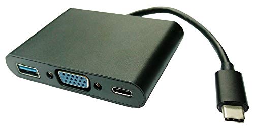 Value 12993201 usb3.1 Display Adapter – Type C to VGA + USB 3.0 A Type C (Power Delivery) Black