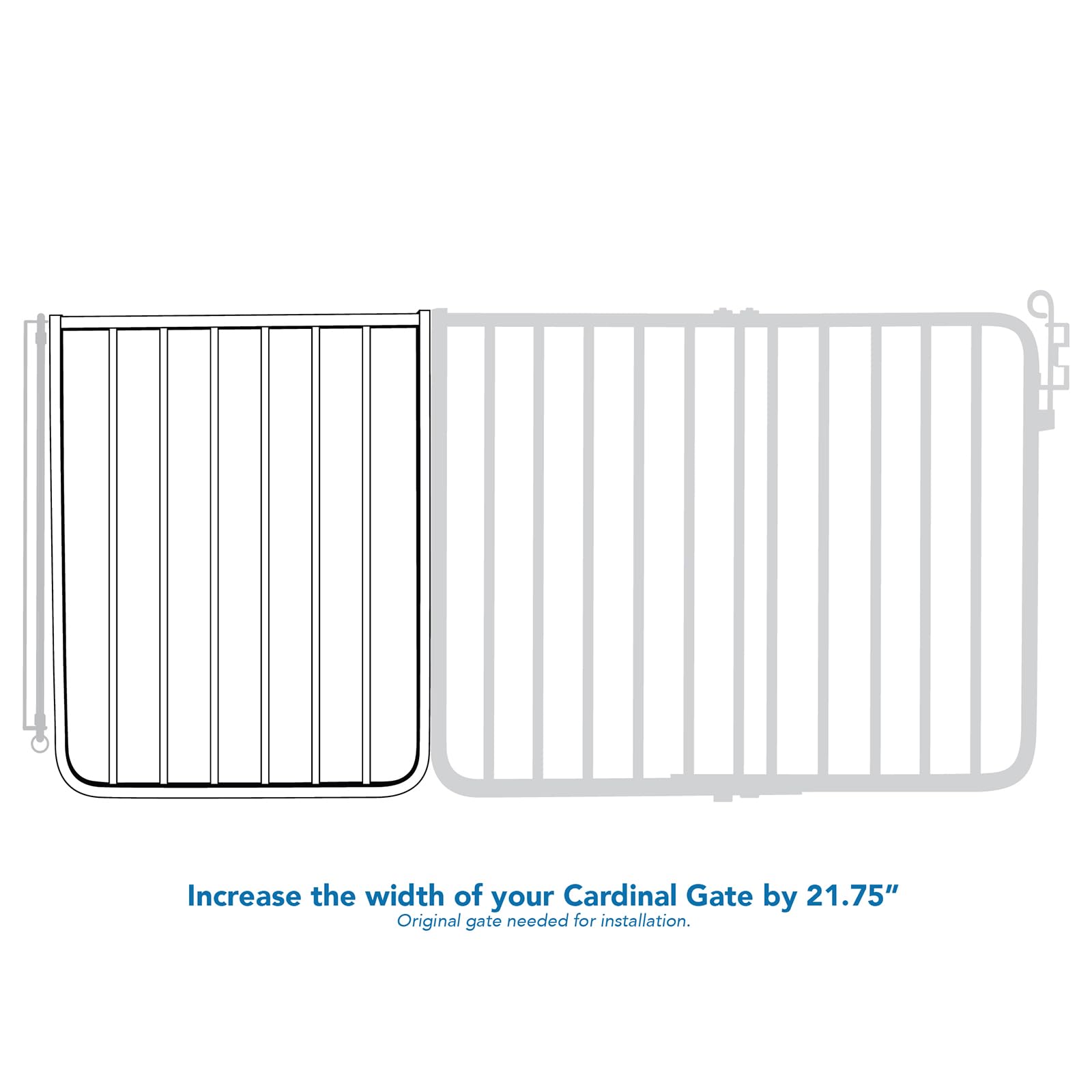 Cardinal Gates BX2 Baby Gate Extension - Fits Cardinal Gates Safety Gates - 21.75 Inch Wide Dog Gate Extension - Black