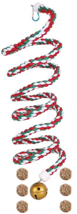 GJRGEG1Y Rope Bungee Cotton Perch for Bird. with Large Bell Climbing Toy[1 Pack] (118 inches)