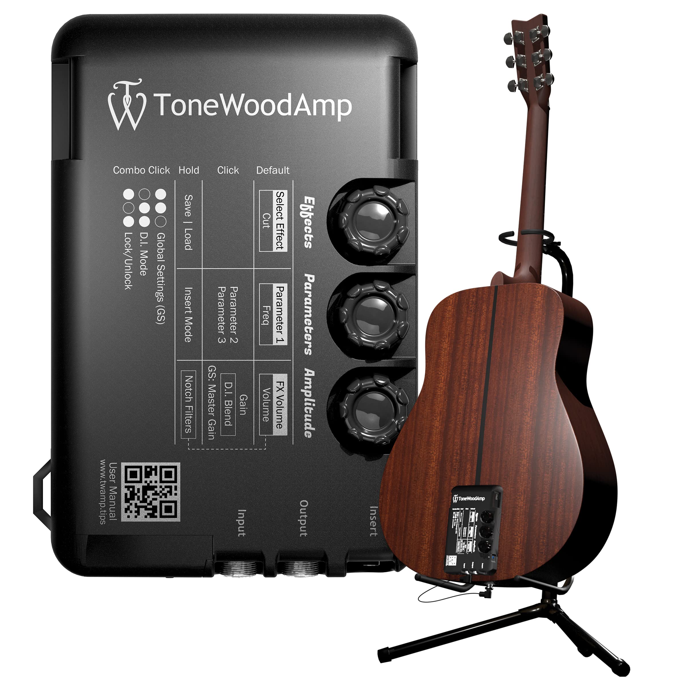 Acoustic Effects- No Amp Required! ToneWoodAmp SOLO Multi-Effect Processor for Acoustic-Electric Guitars (Right Handed)