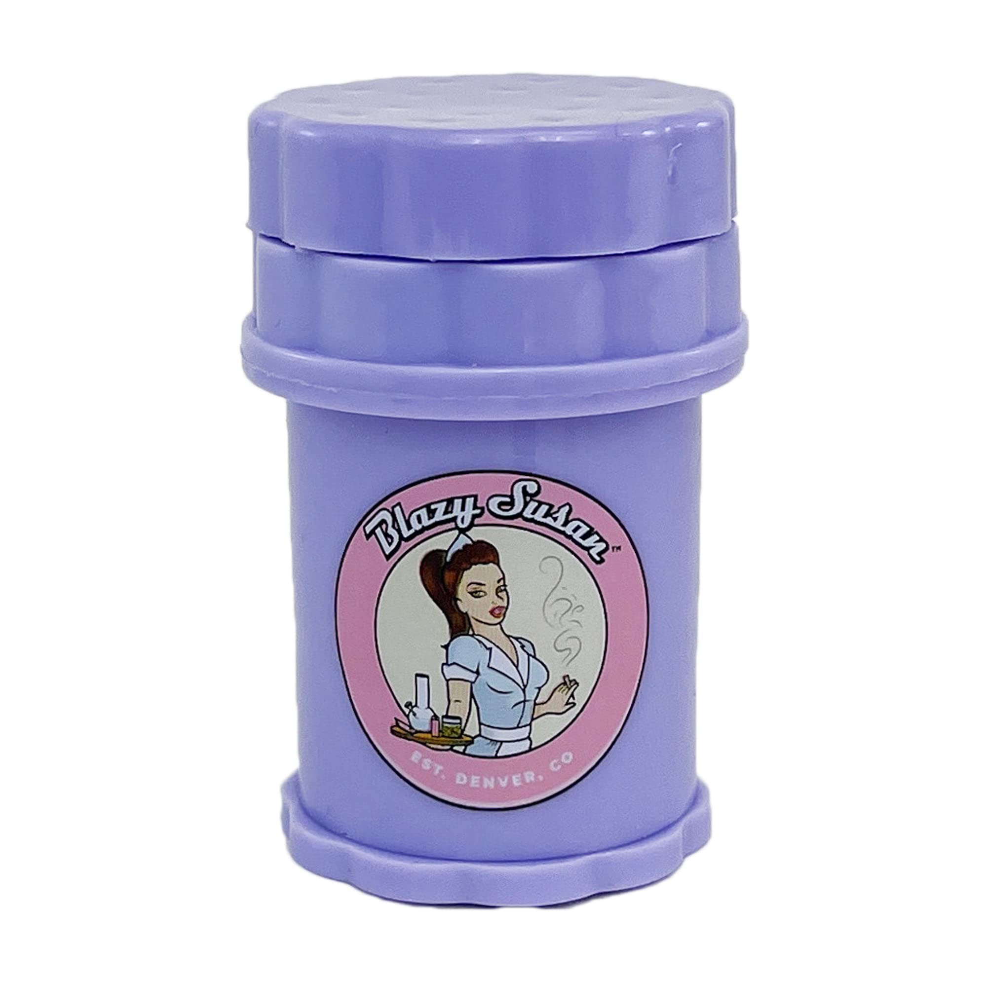 Blazy Susan Mini 4-Piece Herb Saver Grinder (Purple)