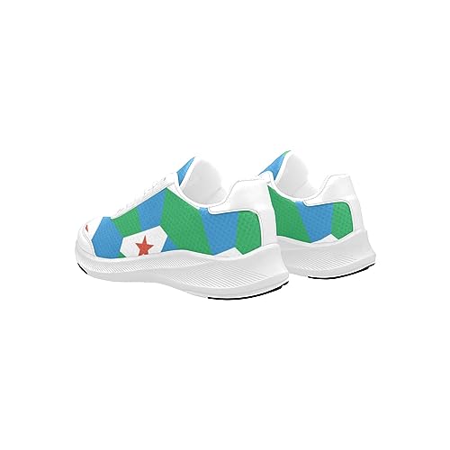 AFFAMA Djibouti Flag Mens Running Shoes Lightweight Fashion Sneaker White