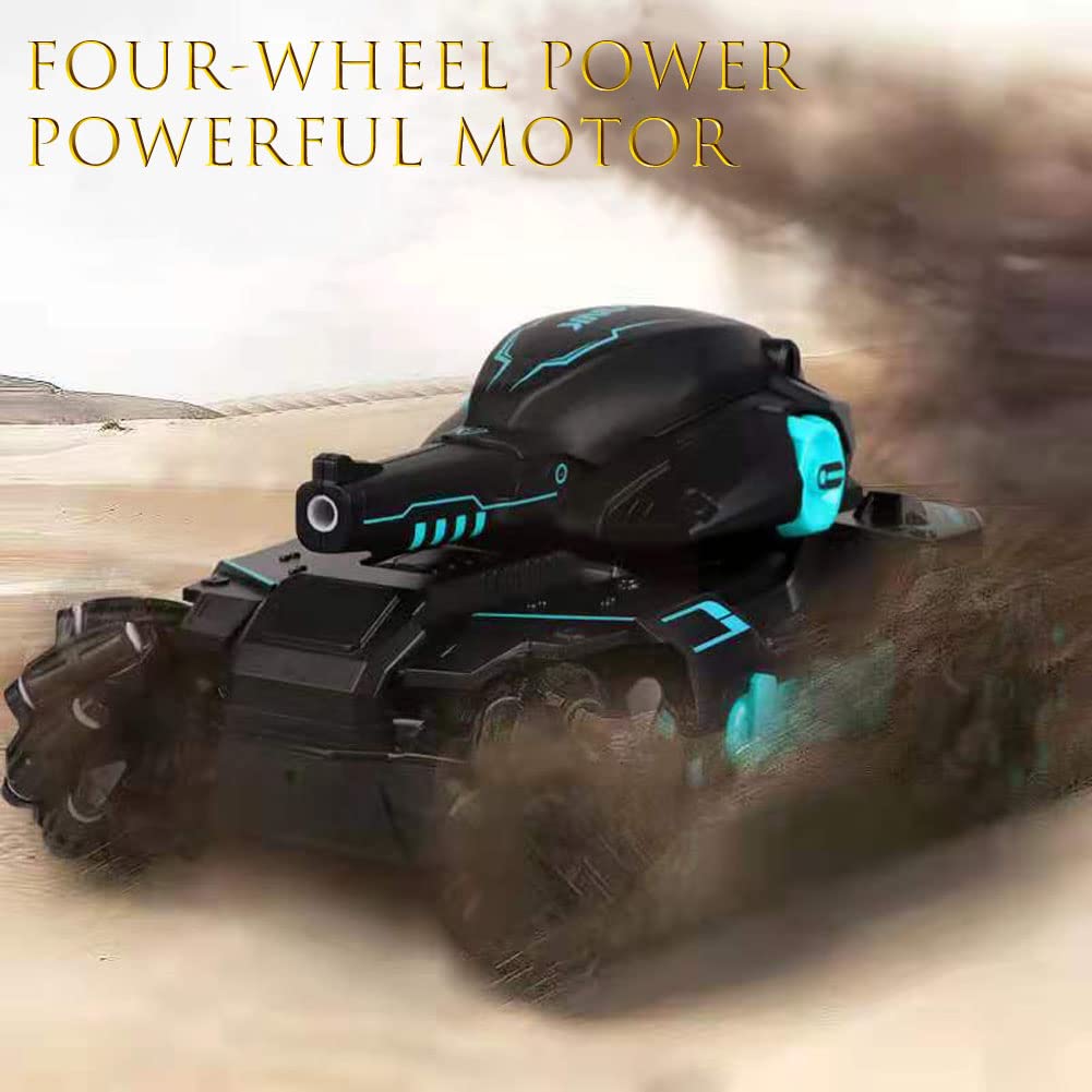 Xximuim RC Tank Car, 2.4G Electric Watch Remote Control Water Bomb Tank car Stunt Multiplayer Battle Toy Car, Can Drift Horizontally, 360° Stunt Rotation，Great Gift Toy for Boys