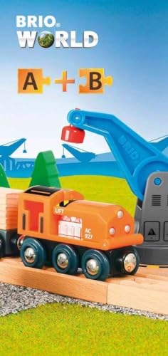 BRIO Starter Lift&Load Set Wooden Toy Train Durable | Child Safe | Encourages Creativity | Compatible with All Wooden Railway Sets | Includes Engine, Lorry, Wagon, Track and More