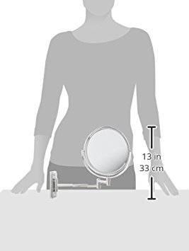 JERDON 8-Inch Two-Sided Swivel Wall Mount Mirror - Makeup Mirror with 8X Magnification & 13.5 inch Wall Extension - Chrome Finish - Model JP7808C