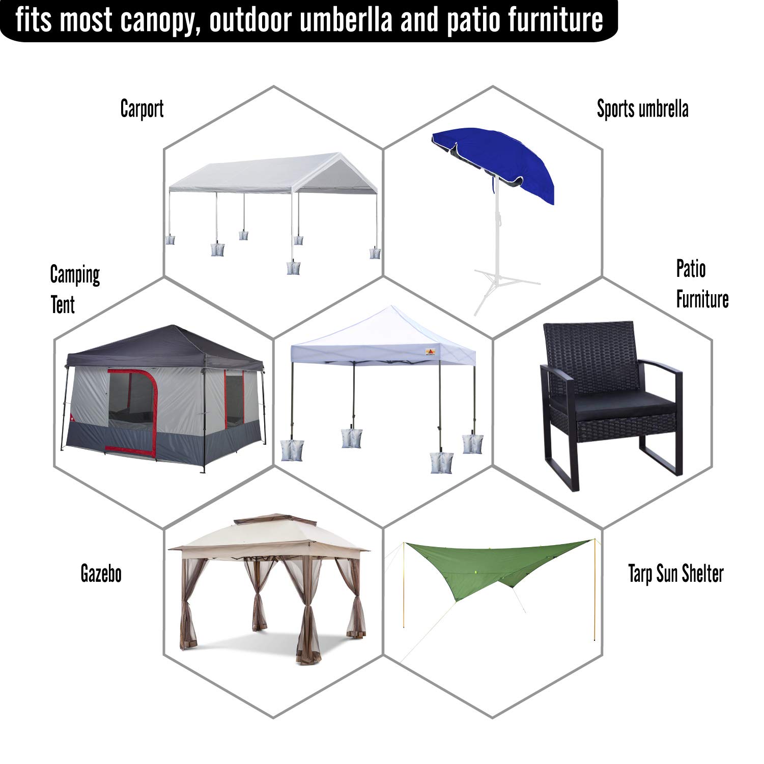 ABCCANOPY Canopy Weights 150 LBS Tent Sand Bags,4pcs-Pack (Blue)