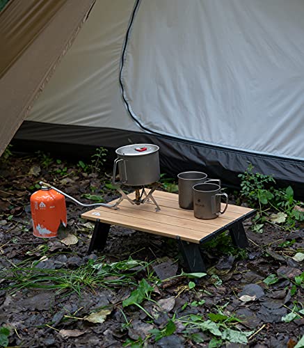 iClimb 1 Anti-Sinking Large Feet Chair and 1 Mini Folding Table Bundle, Ultralight Compact for Single Adult Outdoor Backpacking Camping Hiking Beach Concert