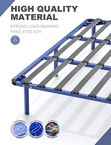 Nazhura Bed Frame King Size Platform Heavy Duty Synthetic Slat Support Mattress Foundation,14 Inch Height No Box Spring Needed Support 1000 LB