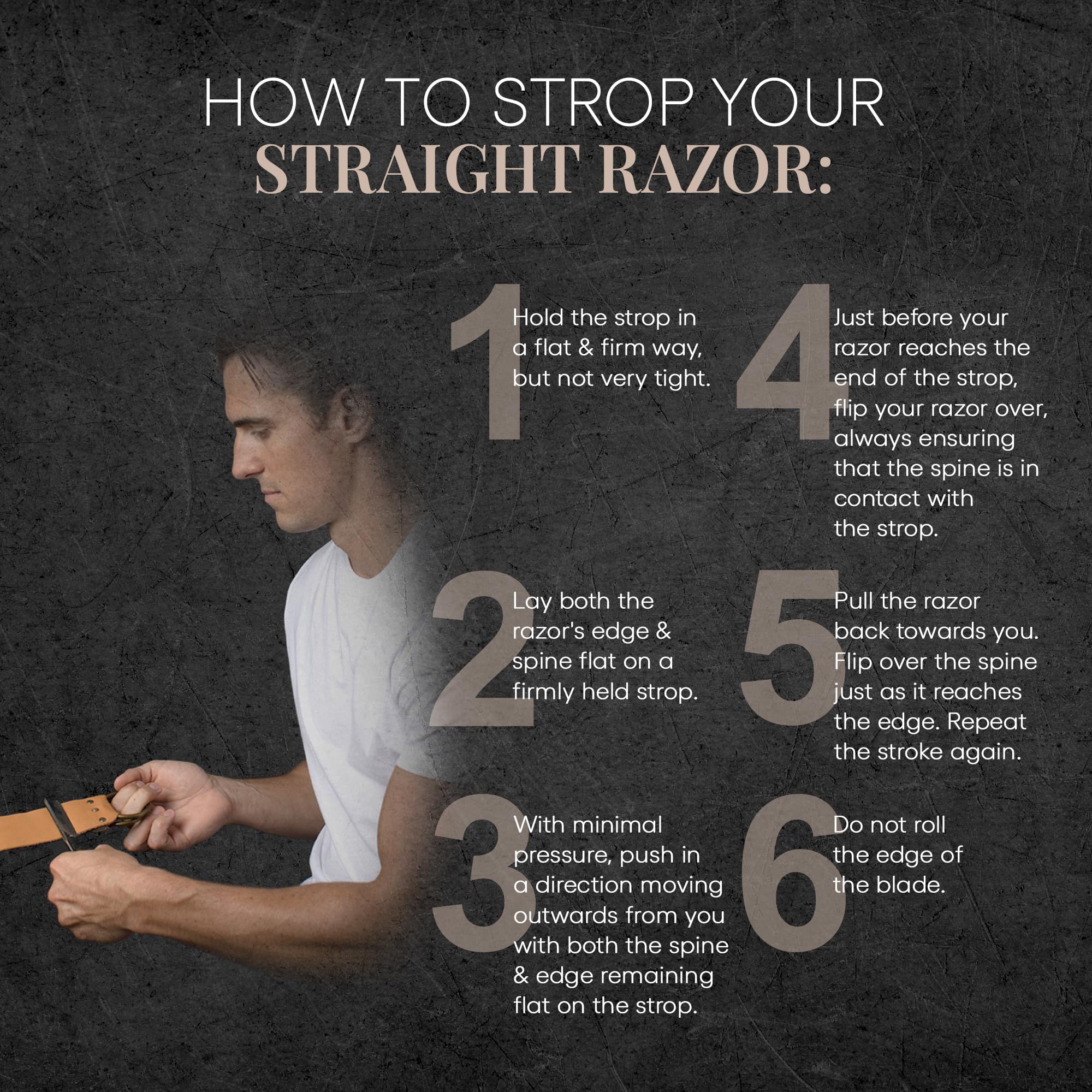 Naked Armor Stropping Leather Strop - Straight Razor Sharpening & Leather Knife Sharpener, Brass Hooks, Linen Stropping Belt, Leather Strop for Knife Sharpening, Razor Blade Sharpener, Shave Strop
