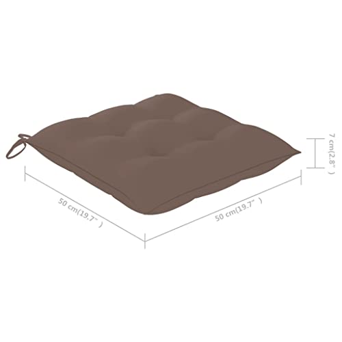 imasay Chair Cushions 2 pcs Taupe 19.7"x19.7"x2.8" Fabric