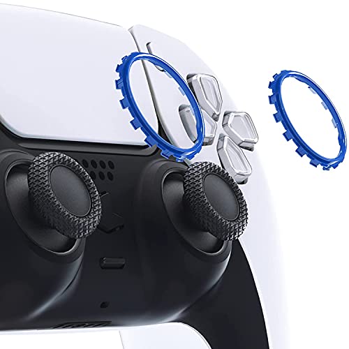 Yaner Glossy Replacement Accessories Accent Rings for DualSense 5 PS5 Controller - Controller NOT Included(Blue)