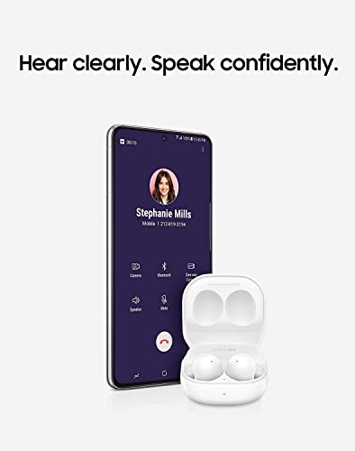 SAMSUNG Galaxy Buds 2, Bluetooth Earbuds, True Wireless, Noise Cancelling, Charging Case, Quality Sound, Water Resistant - (Renewed) (White)