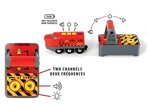 BRIO World 33213 - Remote Control Train Set | Wooden Toy for Kids | Enhances Logical Thinking | Compatible Railway Toys | Ideal for Ages 3 and Up