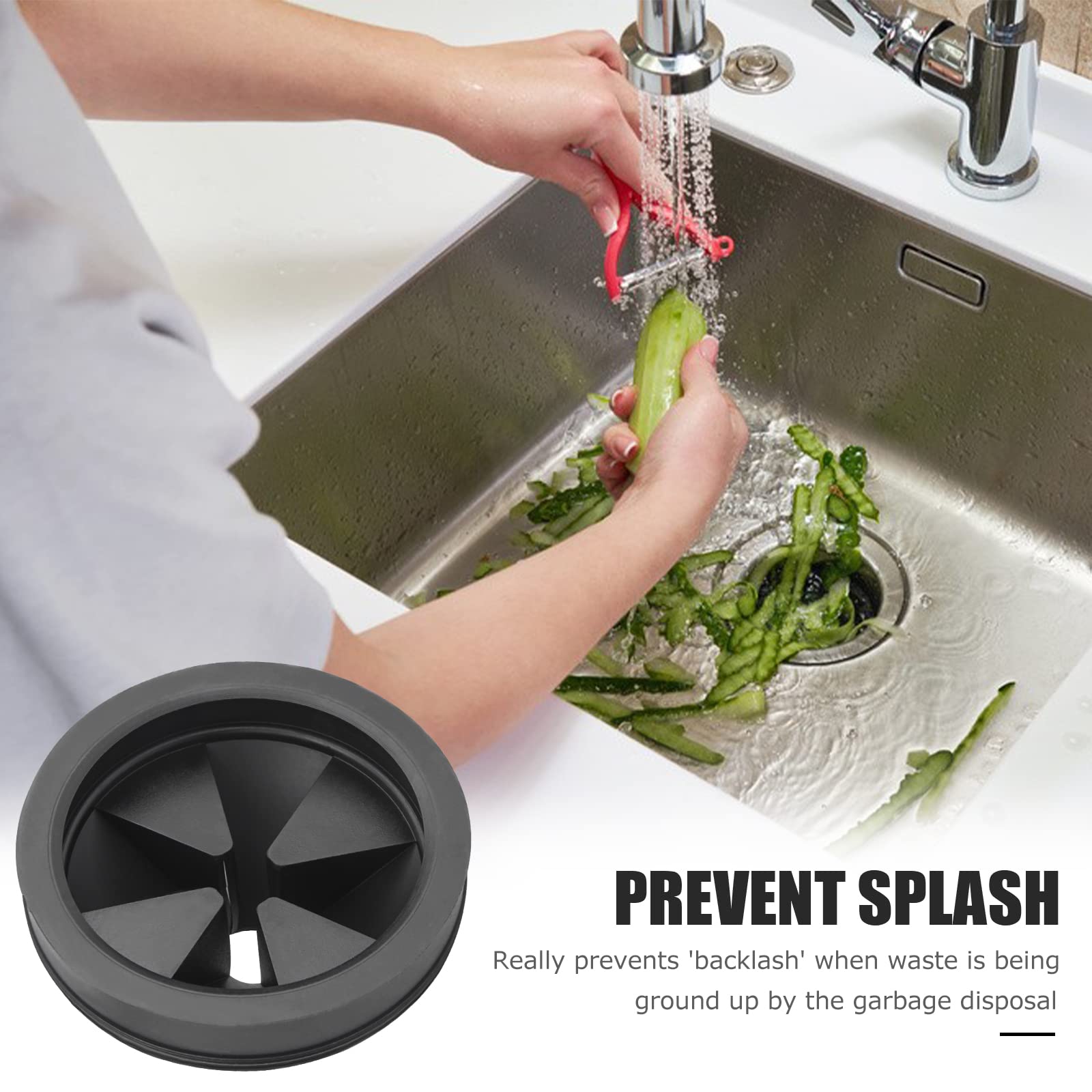 Garbage Disposal Splash Guards, 2-Pack 3 1/8" Sink Baffle Food Waste Disposer Drain Splash Guard Collar Quiet Collar Cover EPDM Rubber Drain Plugs Insert Parts for Waste King, Whirlaway, GE Disposer