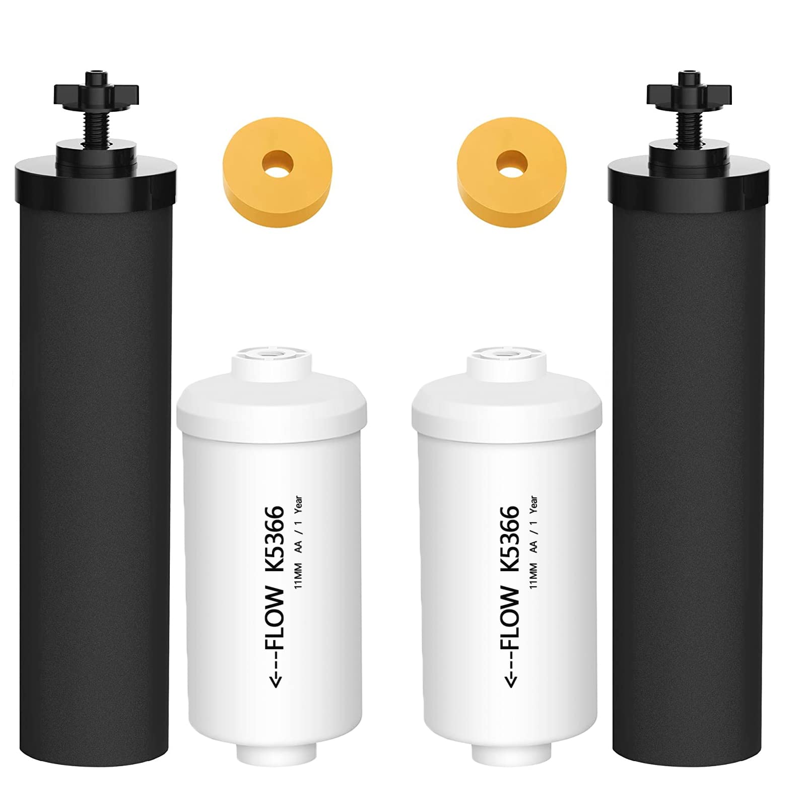 Gravity Water Filter for Berkey Water Filter Replacement, Replacement for BB9-2ยฎ Black Filters & for PF-2ยฎ Fluoride Filters Combo Packs, Compatible with Berkeyยฎ Gravity Water Filter System, (NSF 42)
