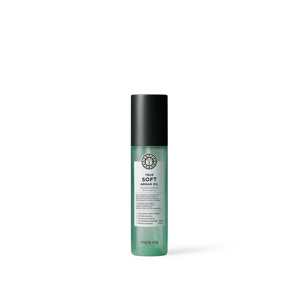 Maria Nila True Soft, Argan Oil 3.4 Fl Oz, For Dry Hair, Easily absorbed, Remoisturises & Reduces Frizz, 100% Vegan & Sulfate/Paraben free