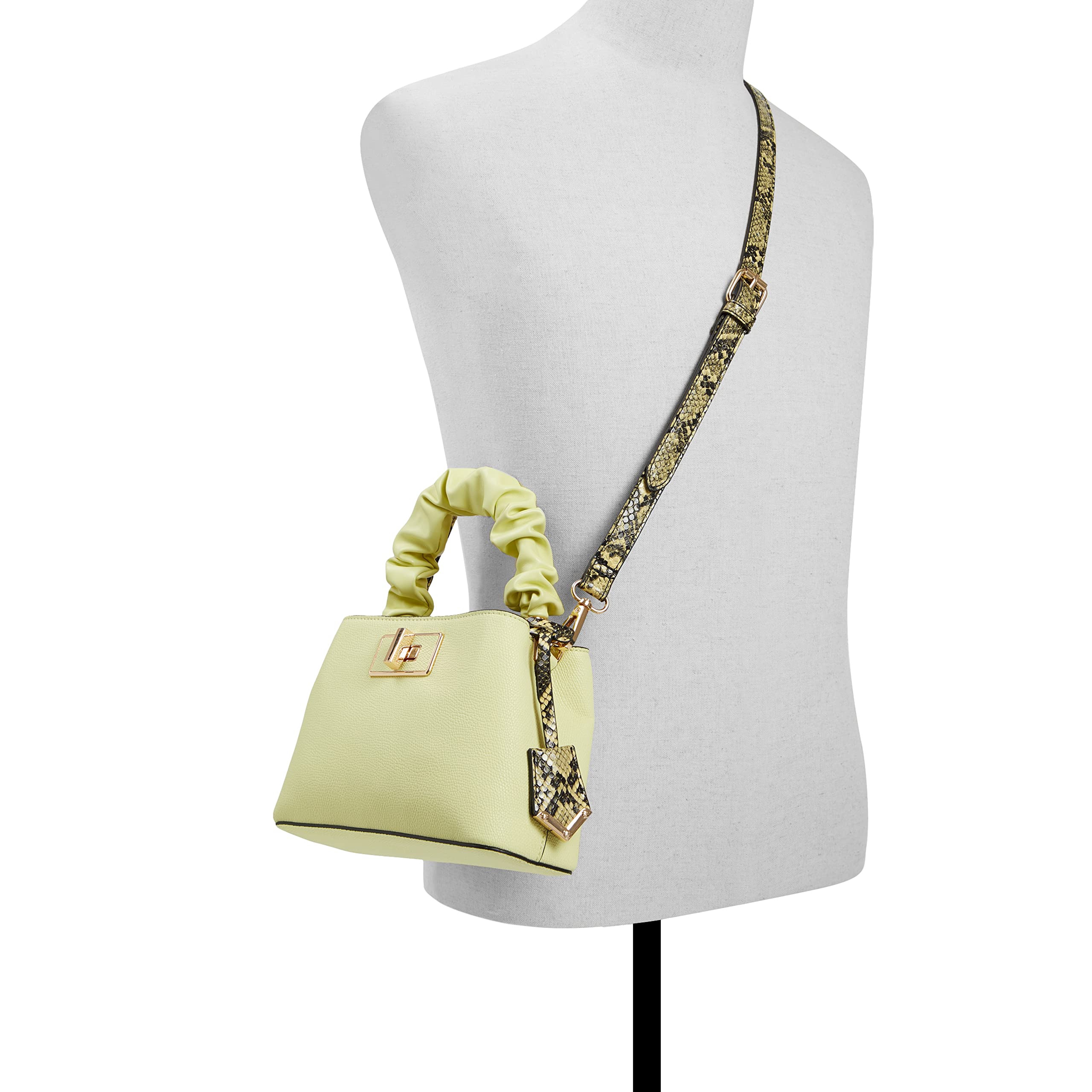 ALDO Women's Snakie Top Handle Bag, Light Yellow