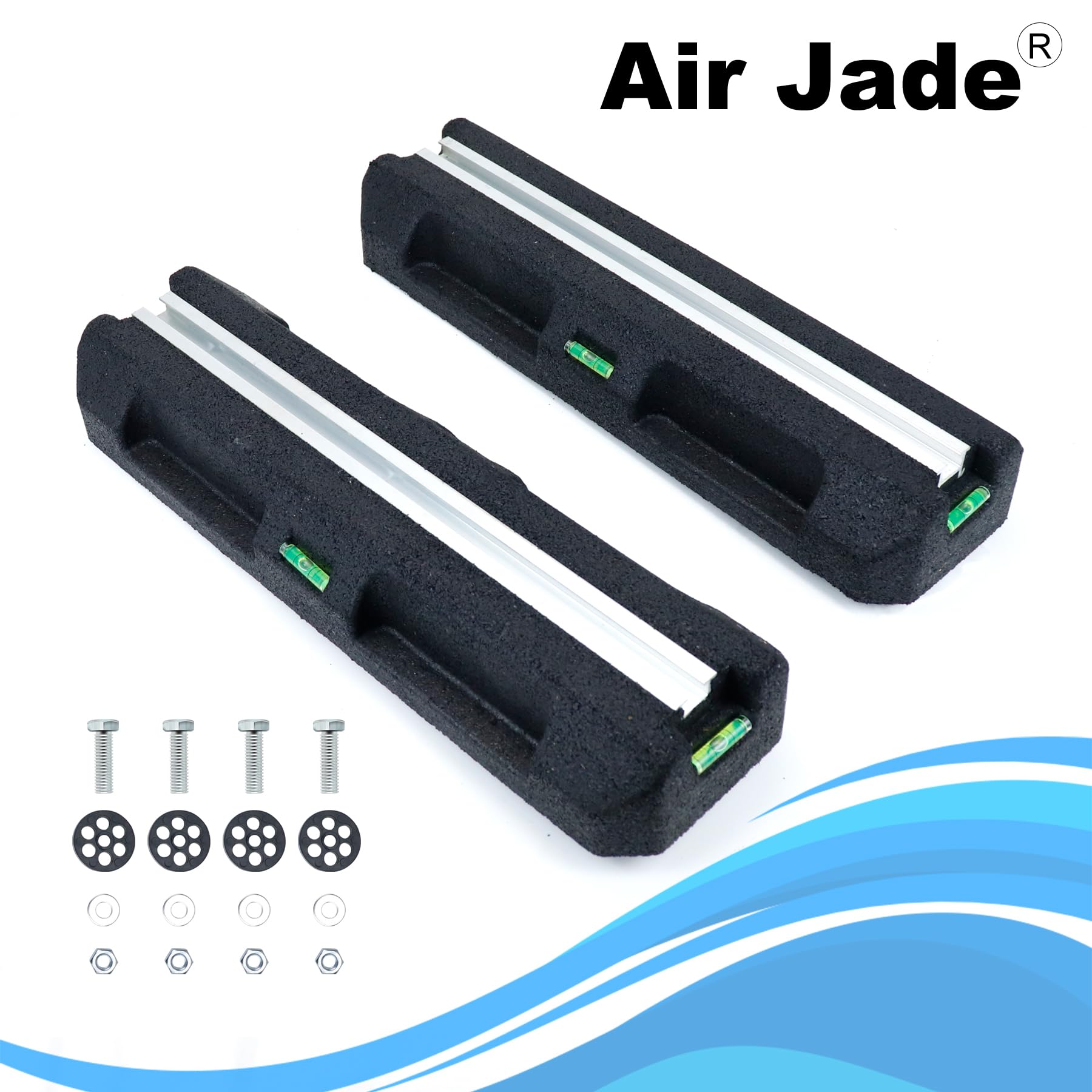 Air Jade Floor Mounting Base Kit for Ductless Mini Split Air Conditioner Condensers, Rubber Anti-Vibration Isolator Mount, Support Up to 1100 lbs, 9,000-36,000 BTU