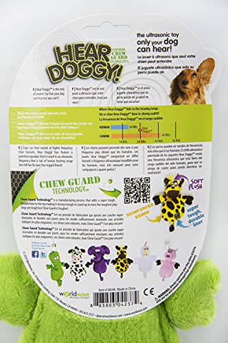Hear Doggy Flatties with Chew Guard Technology Dog Toy, Gator, Large, Green, Model:58546