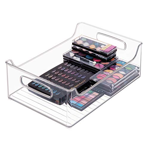 iDesign Plastic Pantry and Kitchen Storage, Freezer and Fridge Organizer Bin with Easy Grip Handles β 10β x 5β x 14β, Clear