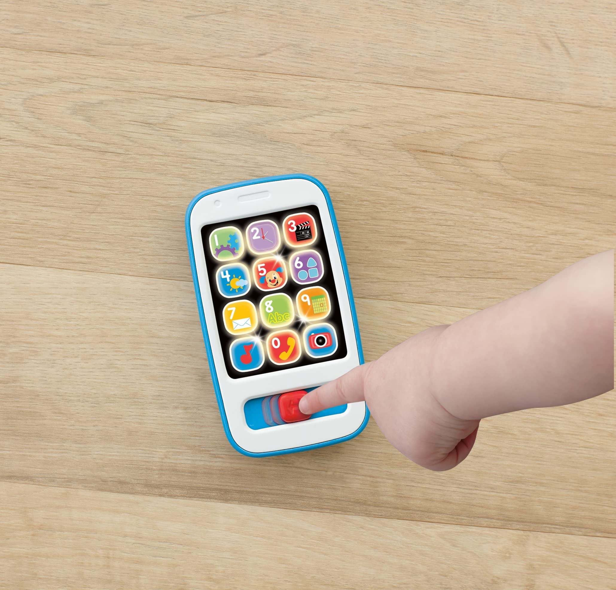 Fisher-Price Laugh & Learn Baby & Toddler Toy Smart Phone with Educational Music & Lights for Ages 6+ Months, Blue