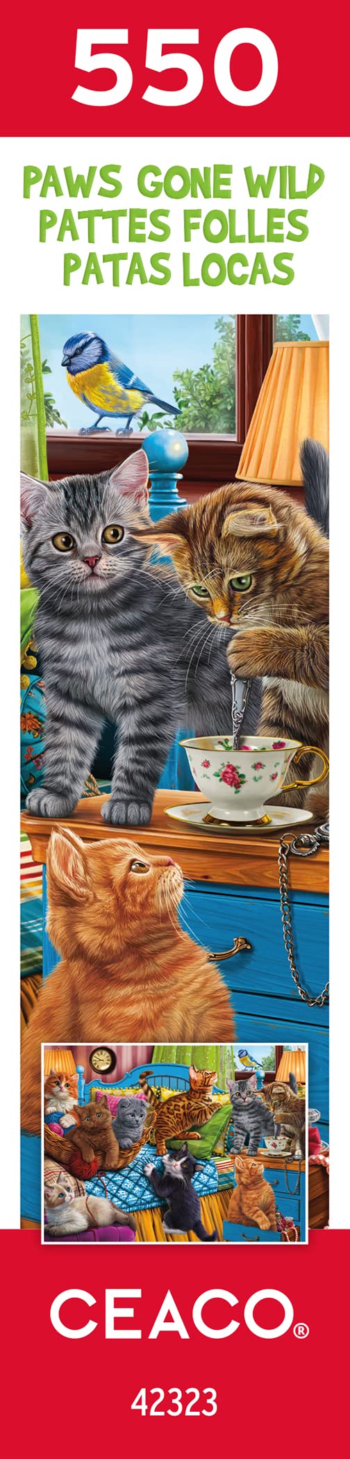 Ceaco - Paws Gone Wild Collection - Cute Kittens - 550 Piece Jigsaw Puzzle