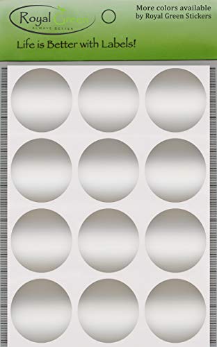 Royal Green Round Silver Stickers Seals Perfect for Envelopes and Invitations 38mm (1.5 in) 60 Pack