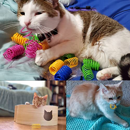 ISMARTEN Cat Spring Toys Pet Wide Plastic Colorful Springs Cat Toys for Cat Kitten Pets (Random Color) (10pcs)
