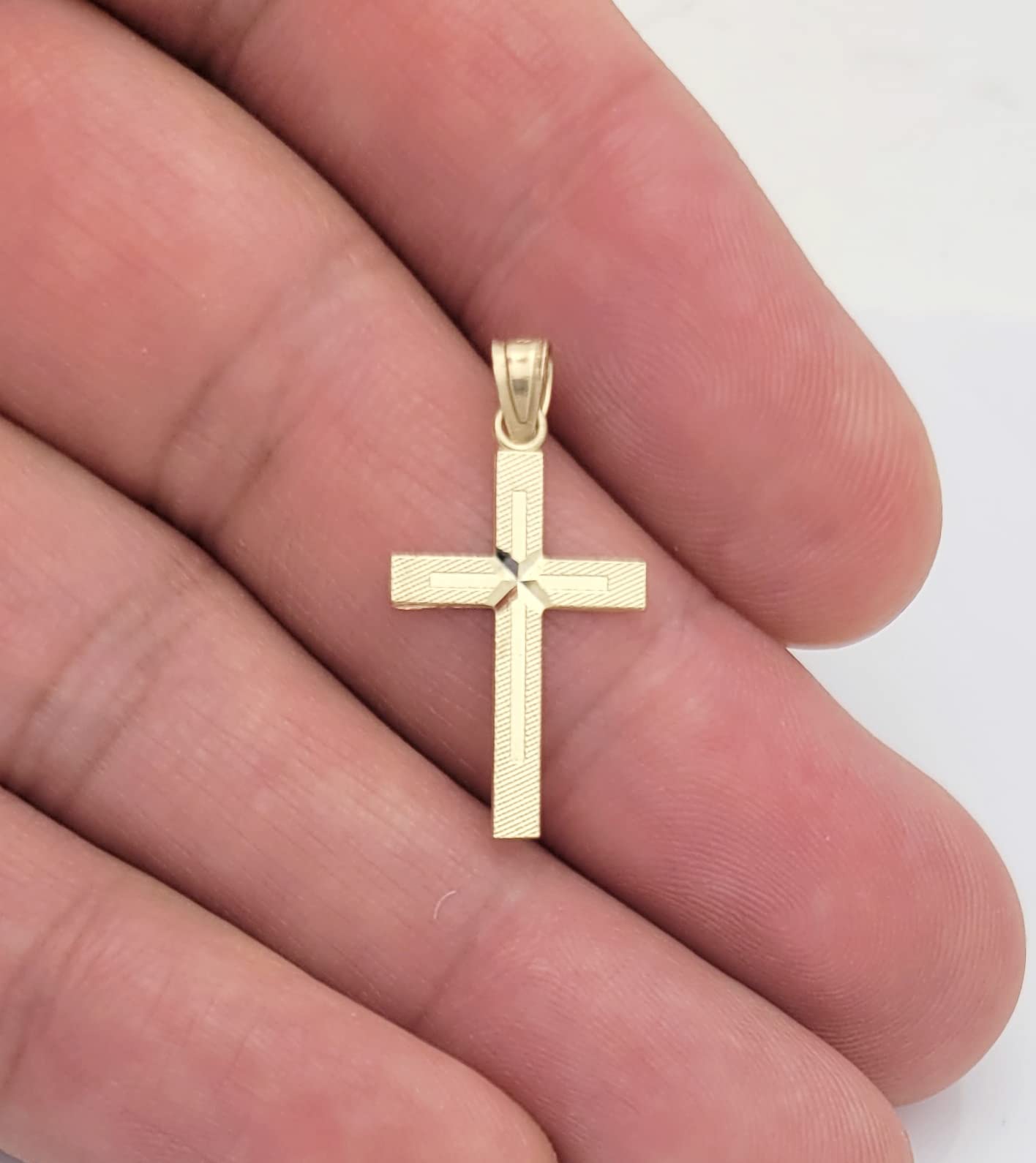 AMZ Jewelry 10K Yellow Gold Cross Pendant Cross Charm For Necklace