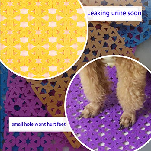 Newweic Rabbit Cage Mats - 4 Packs Plastic Cage Bottom Mat for Bunnies - Small Animal Feets Floor Pads Resting mats - for Dog Rabbits Guinea Pigs Playpen Pet Wire Cages (Grey)